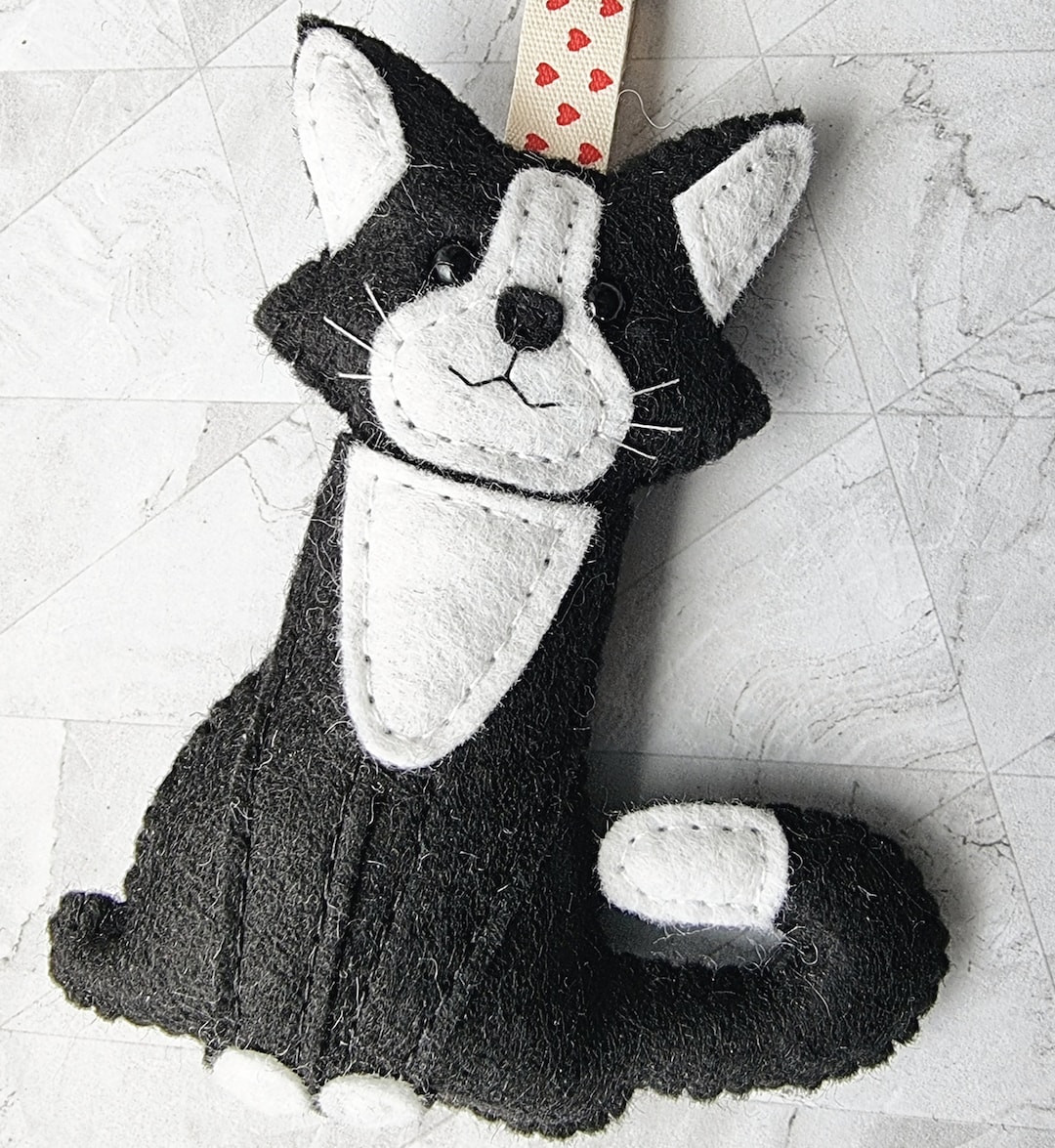 Cat, Cat Wool Felt Decoration, Cat Valentine's Gift, Cat Wool Felt ...