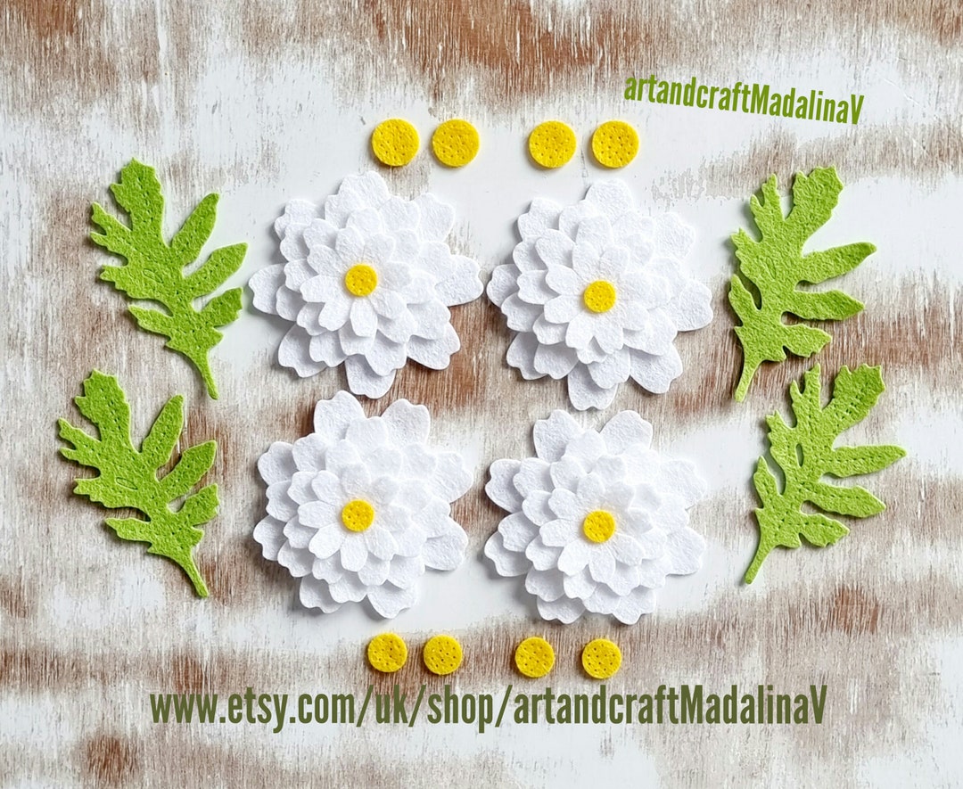 A Set of Daisy Felt Flowers Shapes for Craft, Felt Flowers Die Cuts ...