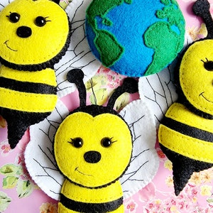Bee, Bumblebee Felt Decoration, Bee Ornament,bee Unique Gift,nursery ...