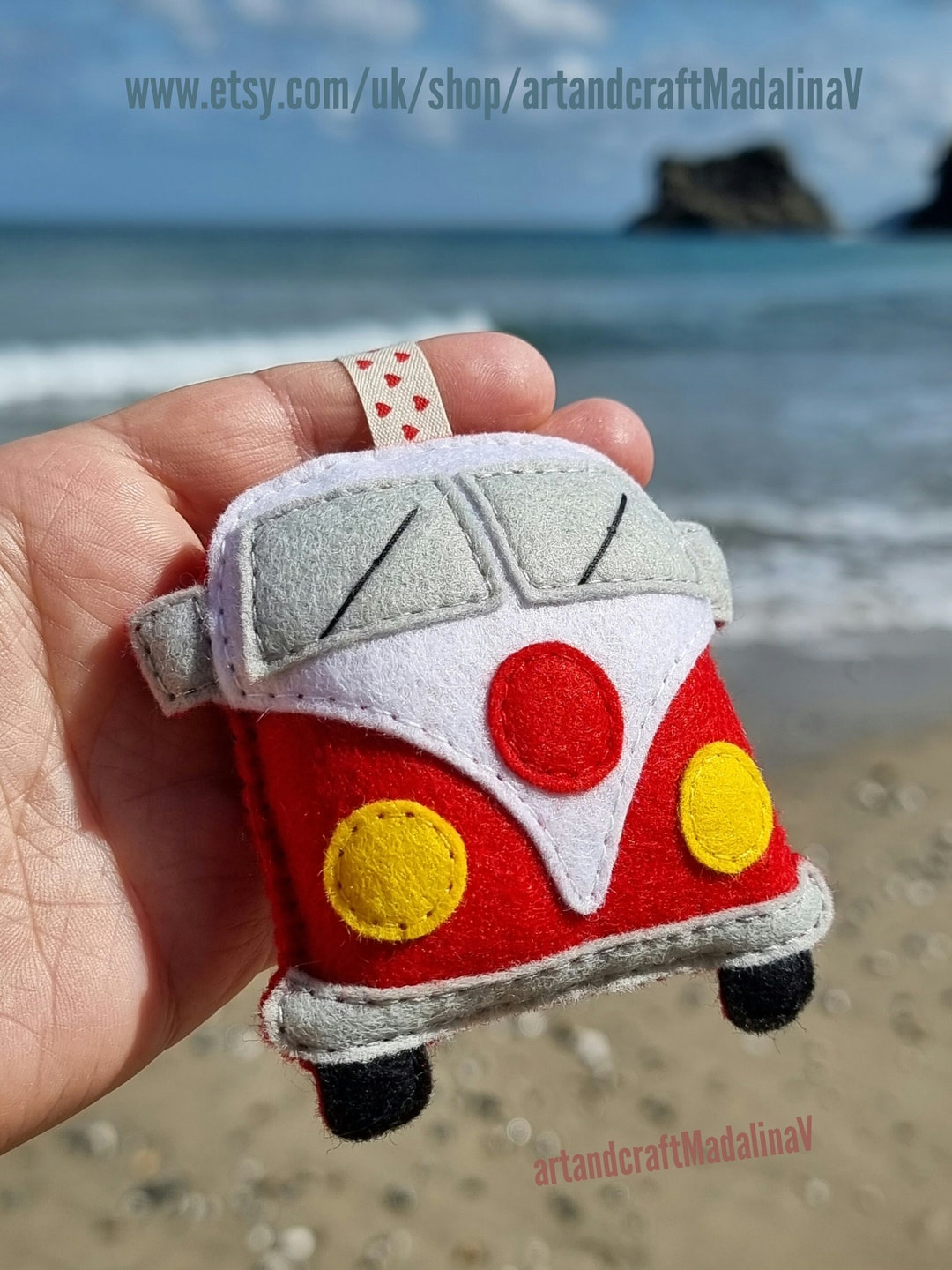 Personalised Camper Van, Campervan Felt Decoration, Retro Campervan ...