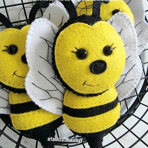 Bee, Bumblebee Felt Decoration, Bee Ornament,bee Unique Gift,nursery ...