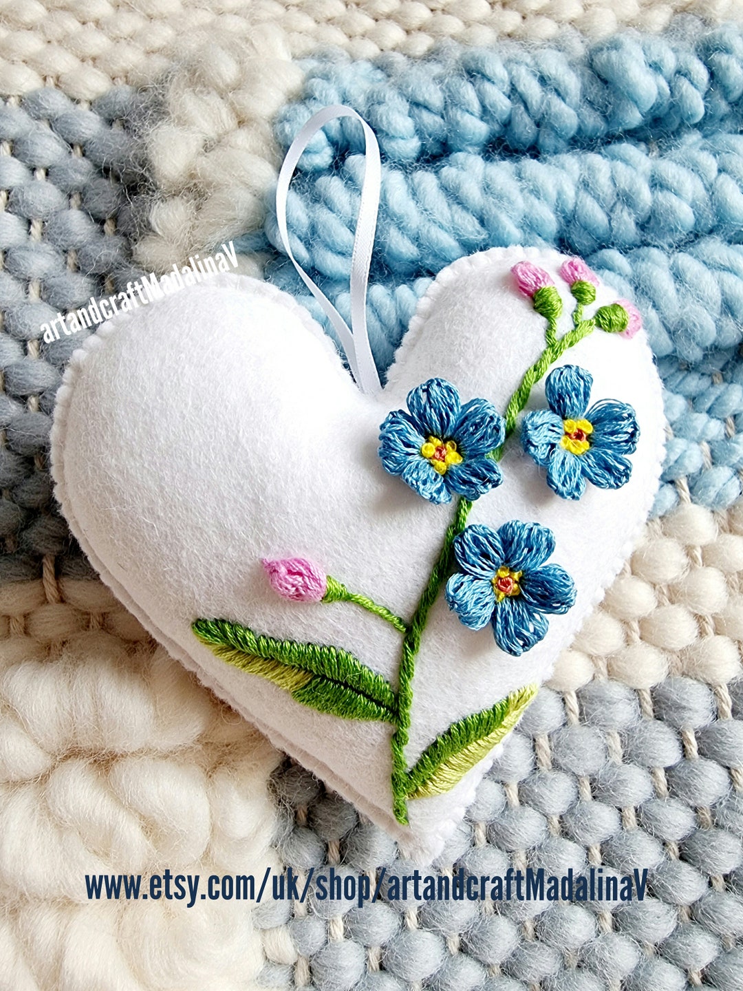 Forget Me Not Heart - Etsy UK