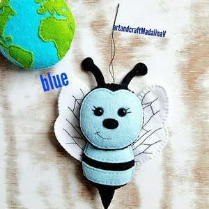 Bee, Bumblebee Felt Decoration, Bee Ornament,bee Unique Gift,nursery ...