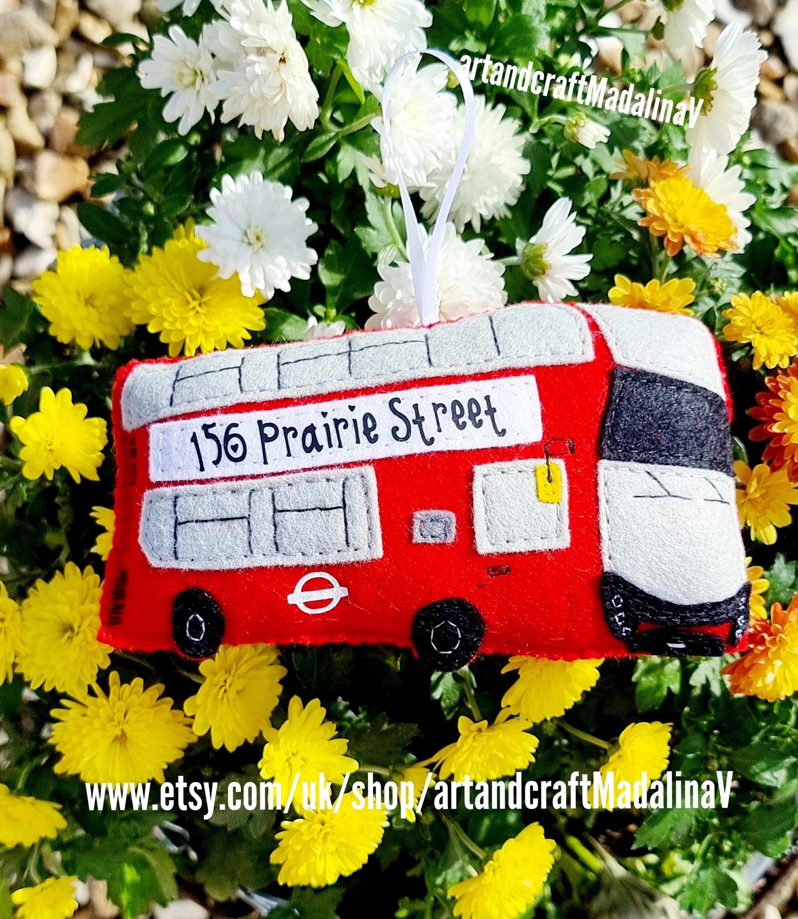 Personalised London Electric Bus Felt Decoration, Customised Double ...