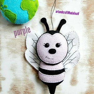 Bee, Bumblebee Felt Decoration, Bee Ornament,bee Unique Gift,nursery ...