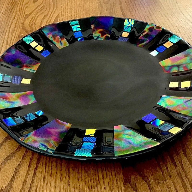 Dichroic Glass Plate - Etsy