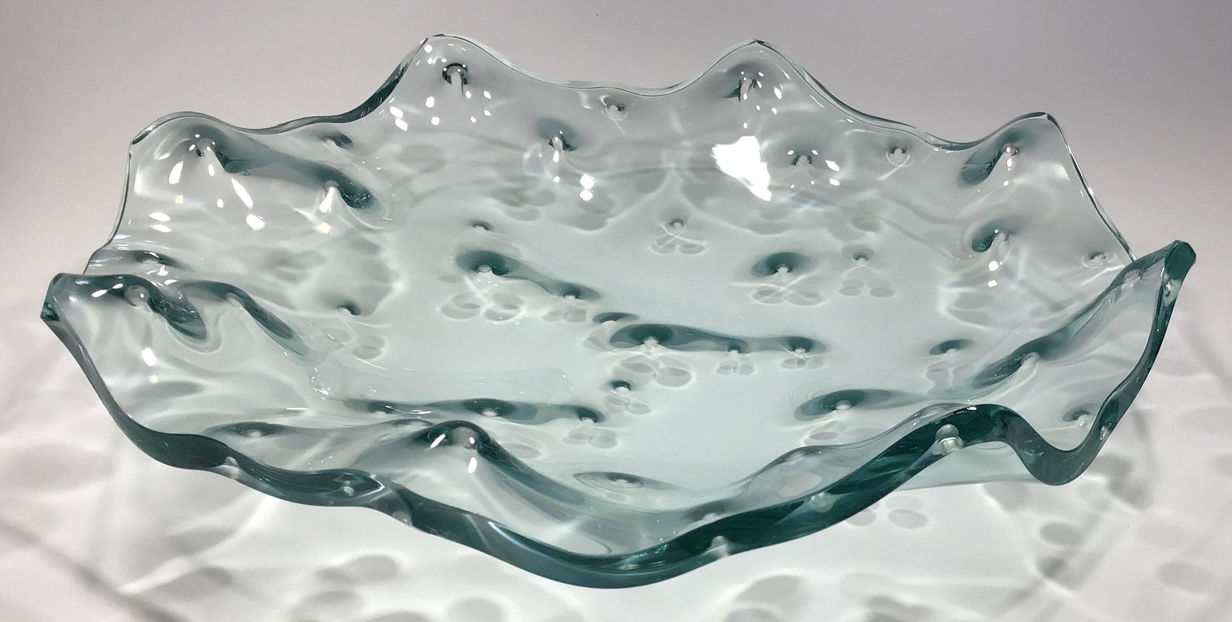 Dimple Bowl, 13” Hexagonal From Recycled Glass - Etsy