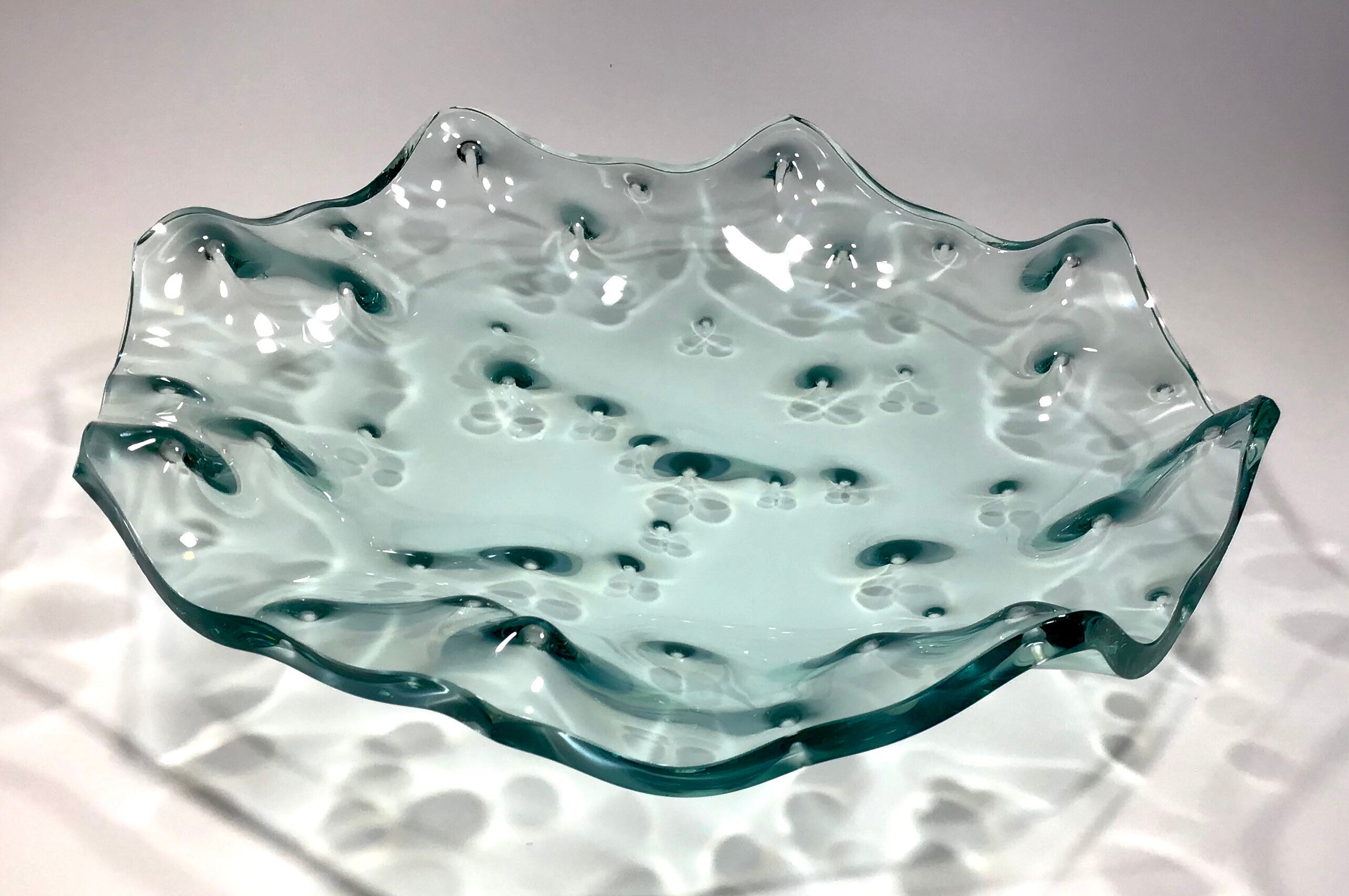 Dimple Bowl 13 Hexagonal From Recycled Glass - Etsy