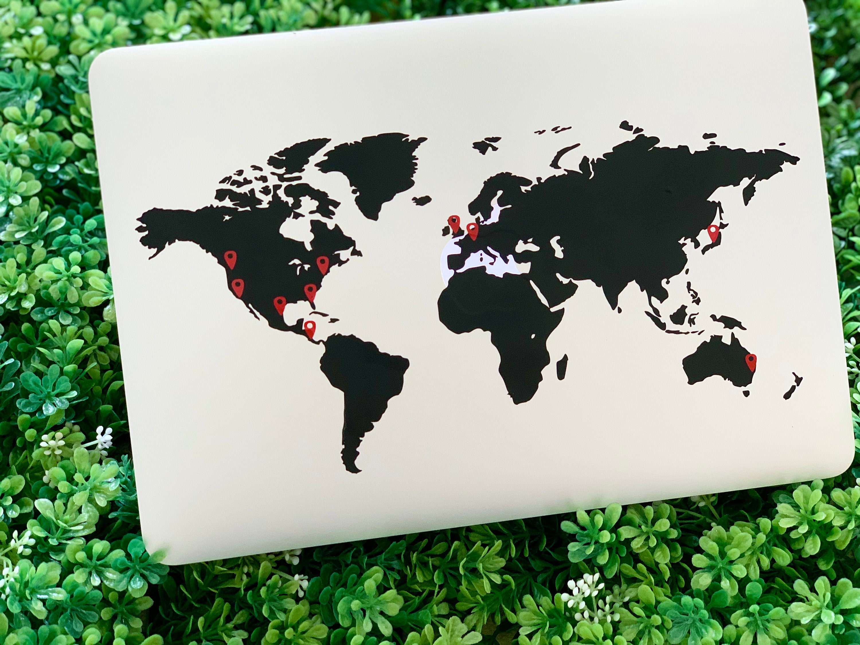 World Map Decal Sticker Set World Map Laptop Sticker World | Etsy Singapore