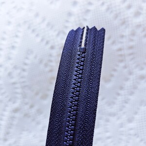 Set of 5 YKK 8" (20.3cm) #5 Zippers in Dark Navy or Light Denim Blue ...