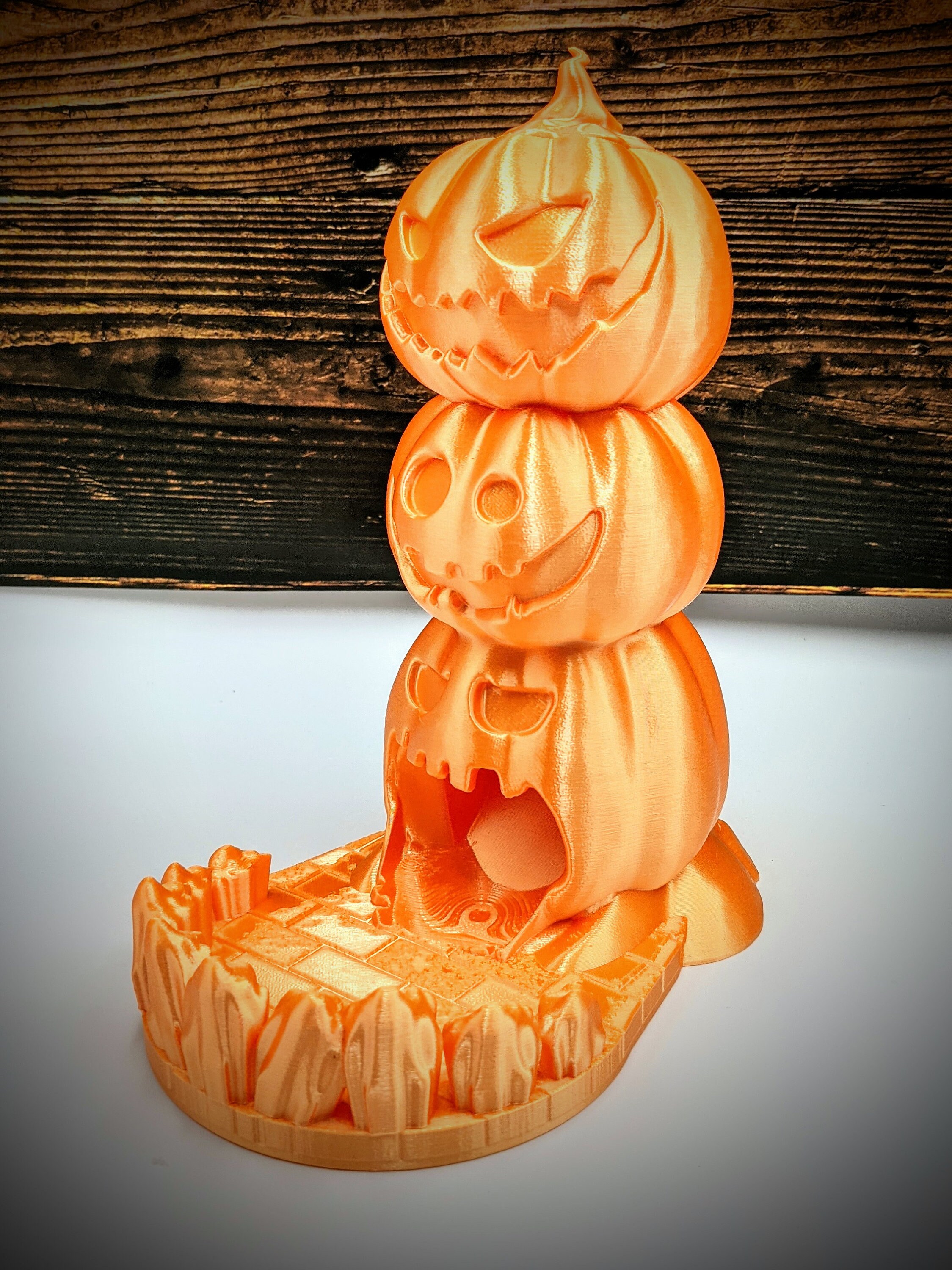 Jack-o'lantern Stack Halloween Pumpkin Dice Tower From - Etsy