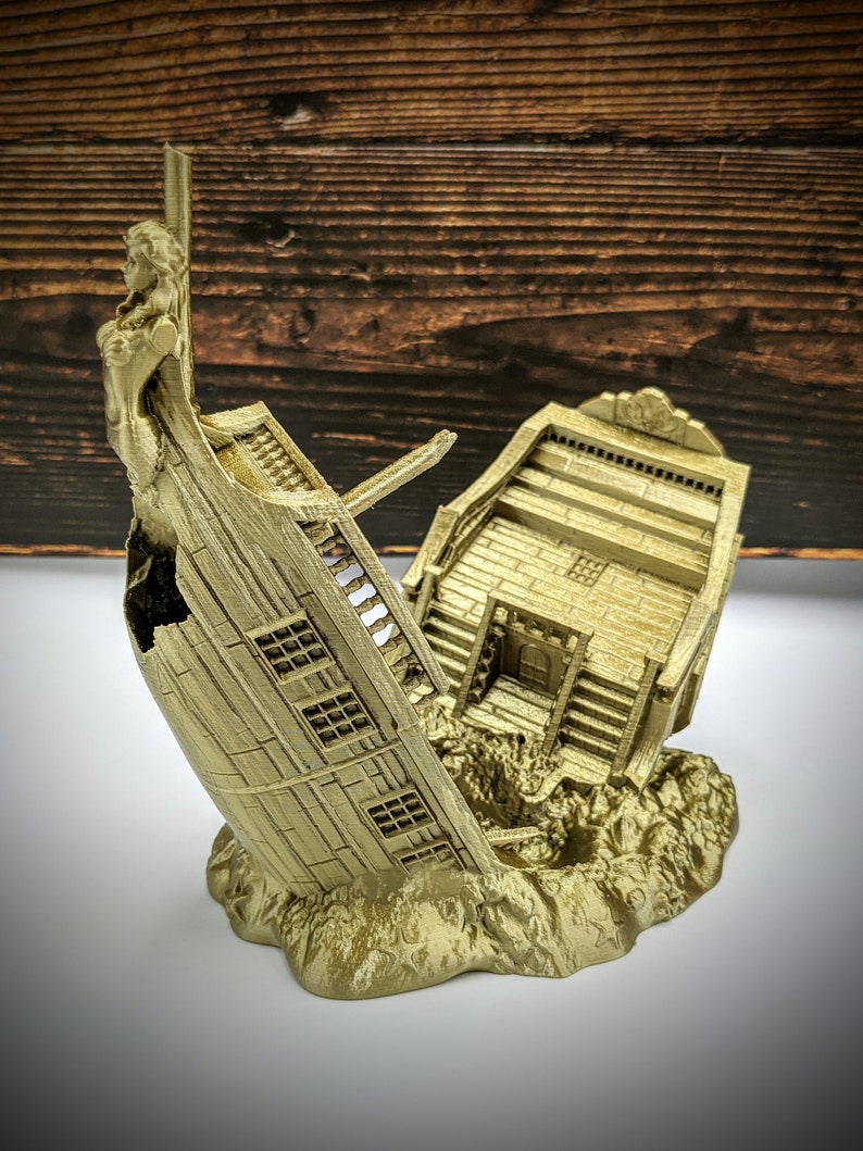 Wrecked Pirate Ship Dice Tower Shipwreck Dice Tower From - Etsy