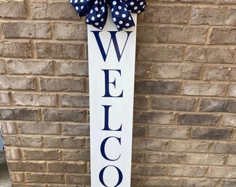 Navy and White Welcome Sign - Etsy