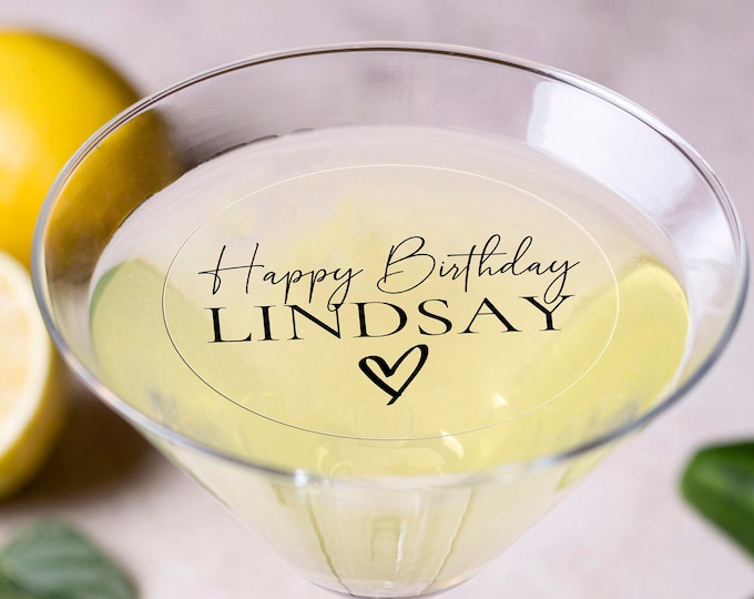 EDIBLE CLEAR Birthday Drink Toppers , Edible Birthday Decor, Birthday ...