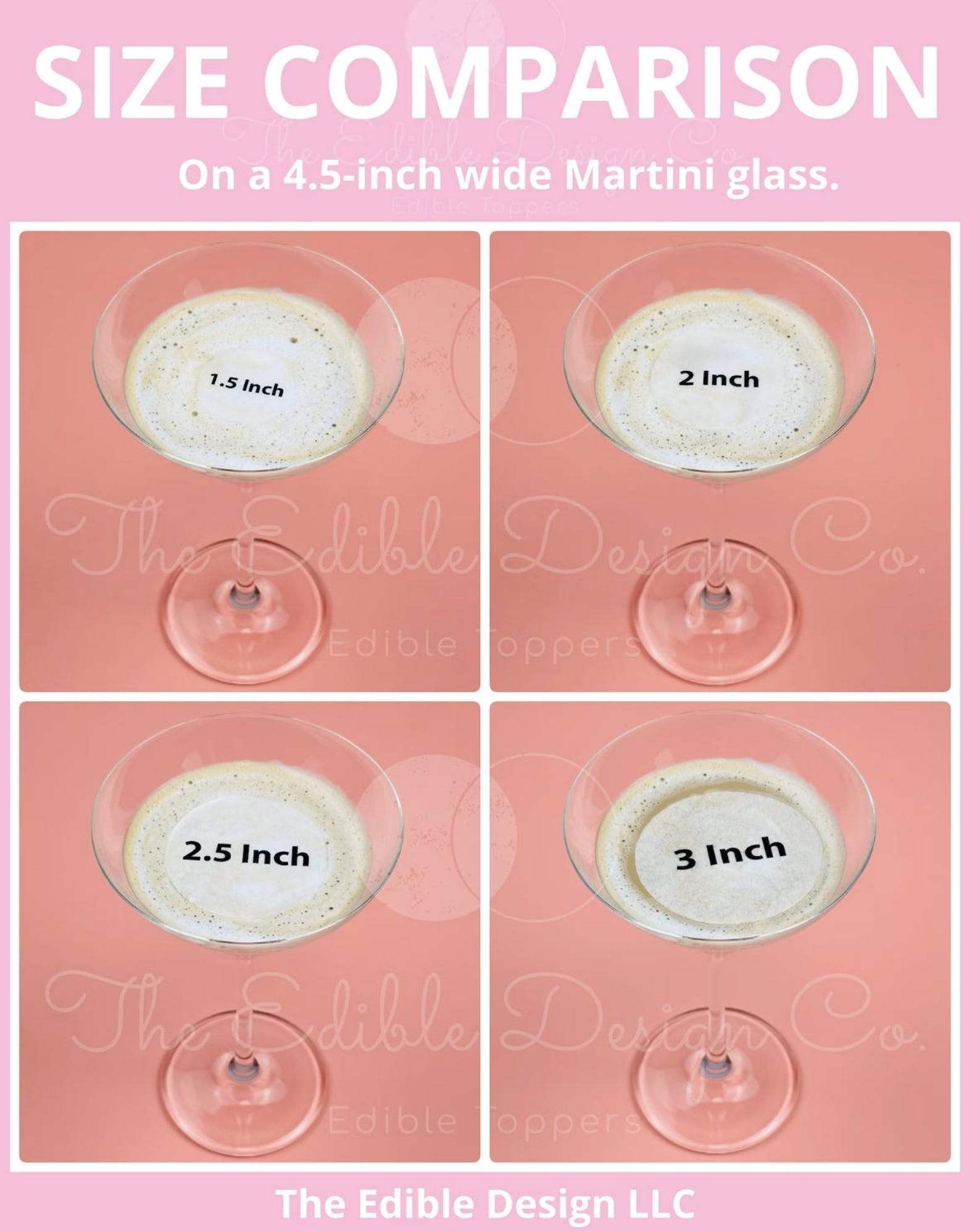 Edible Drink Toppers - Pearlescent White CUT-OUT Monogram Initials - Etsy