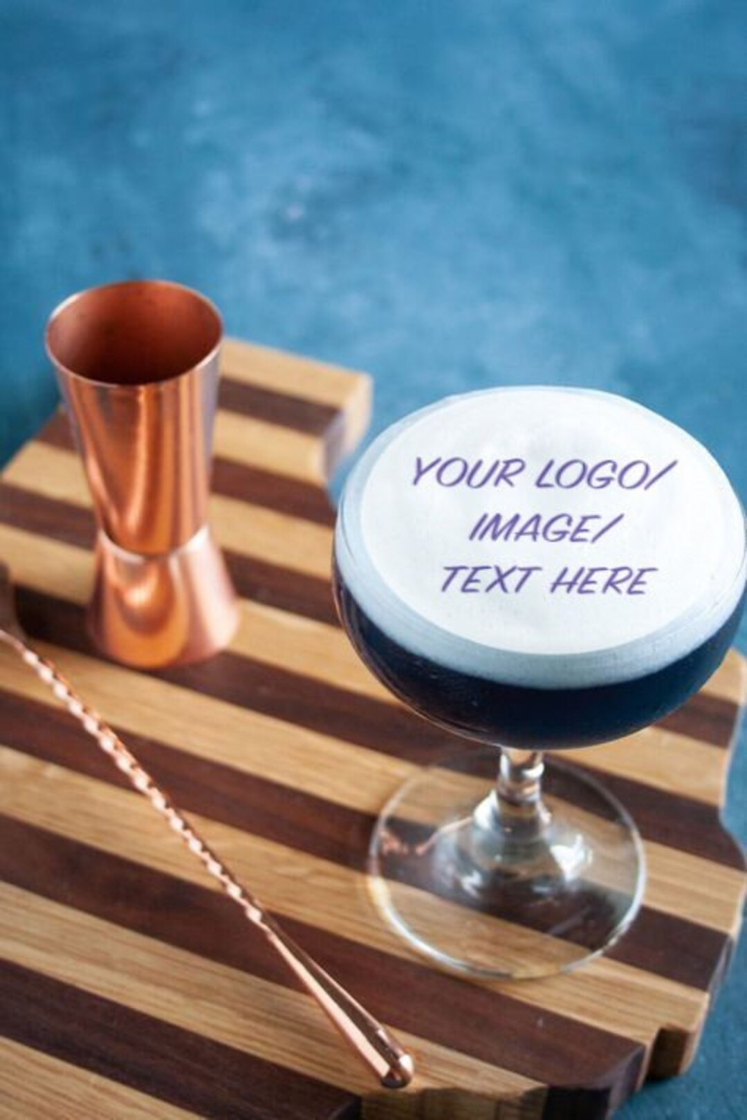 6 Custom Edible 3" DRINK Toppers, Circle Cocktail Topper, Edible Coffee ...