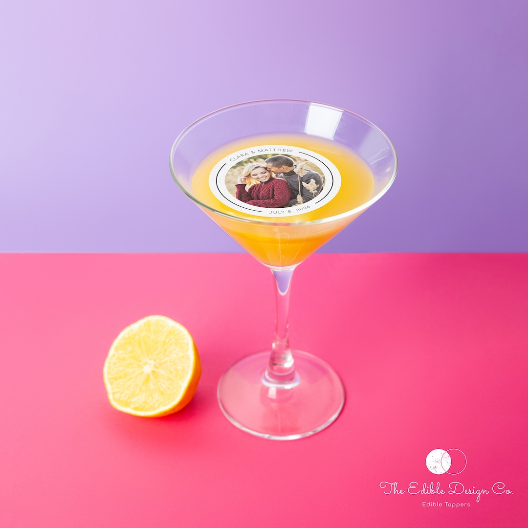 Custom Photo EDIBLE Wafer Drink Topper, Cocktail Topper, Custom Edible ...