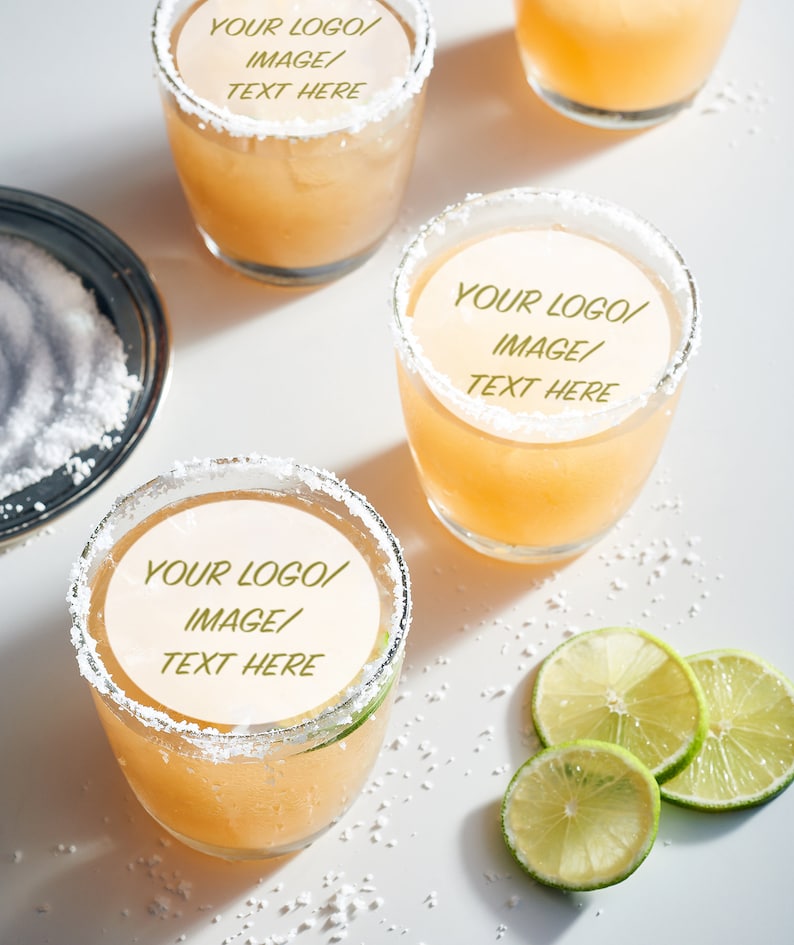 12 Custom Edible 2.5" DRINK Toppers, Circle Cocktail Topper, Edible Coffee Image, Custom Edible ...