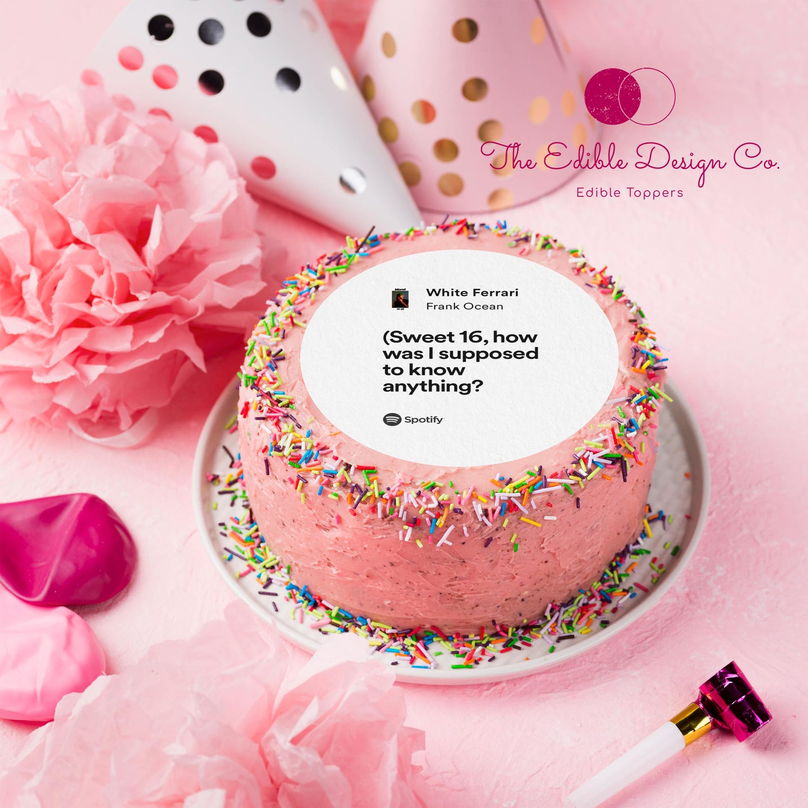 Edible Lyric Cake Topper - Custom Lyric Birthday Cake Topper, Sweet 16 ...