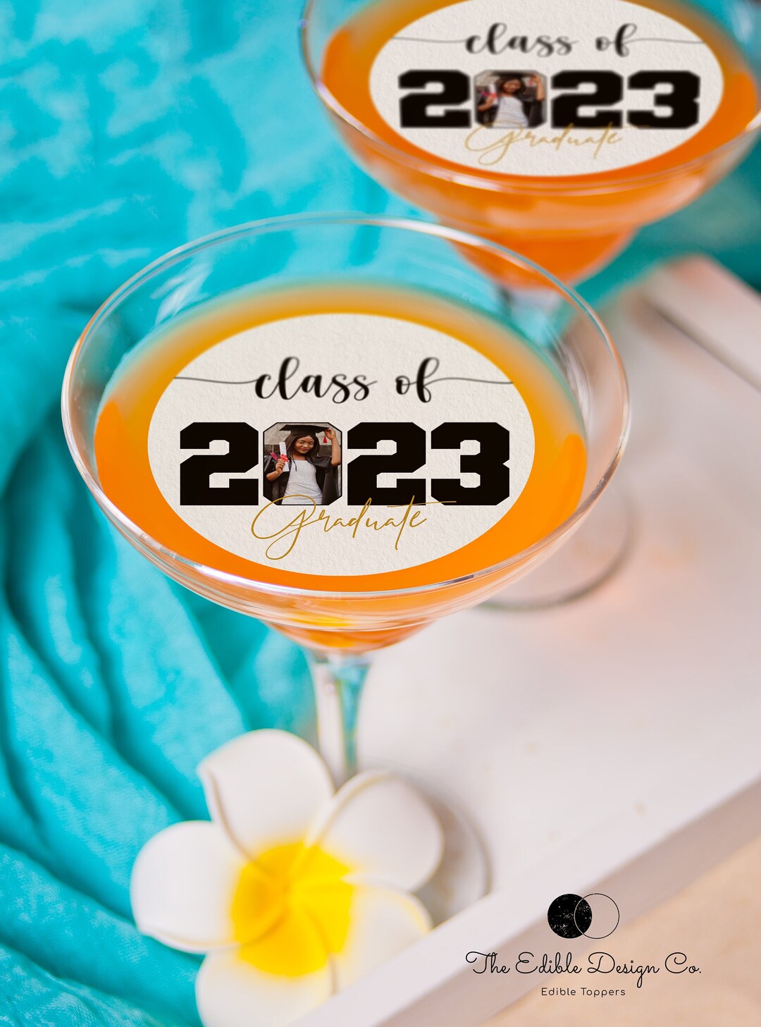 Custom Graduation 2025 Photo EDIBLE Wafer Drink Topper, Cocktail Topper ...