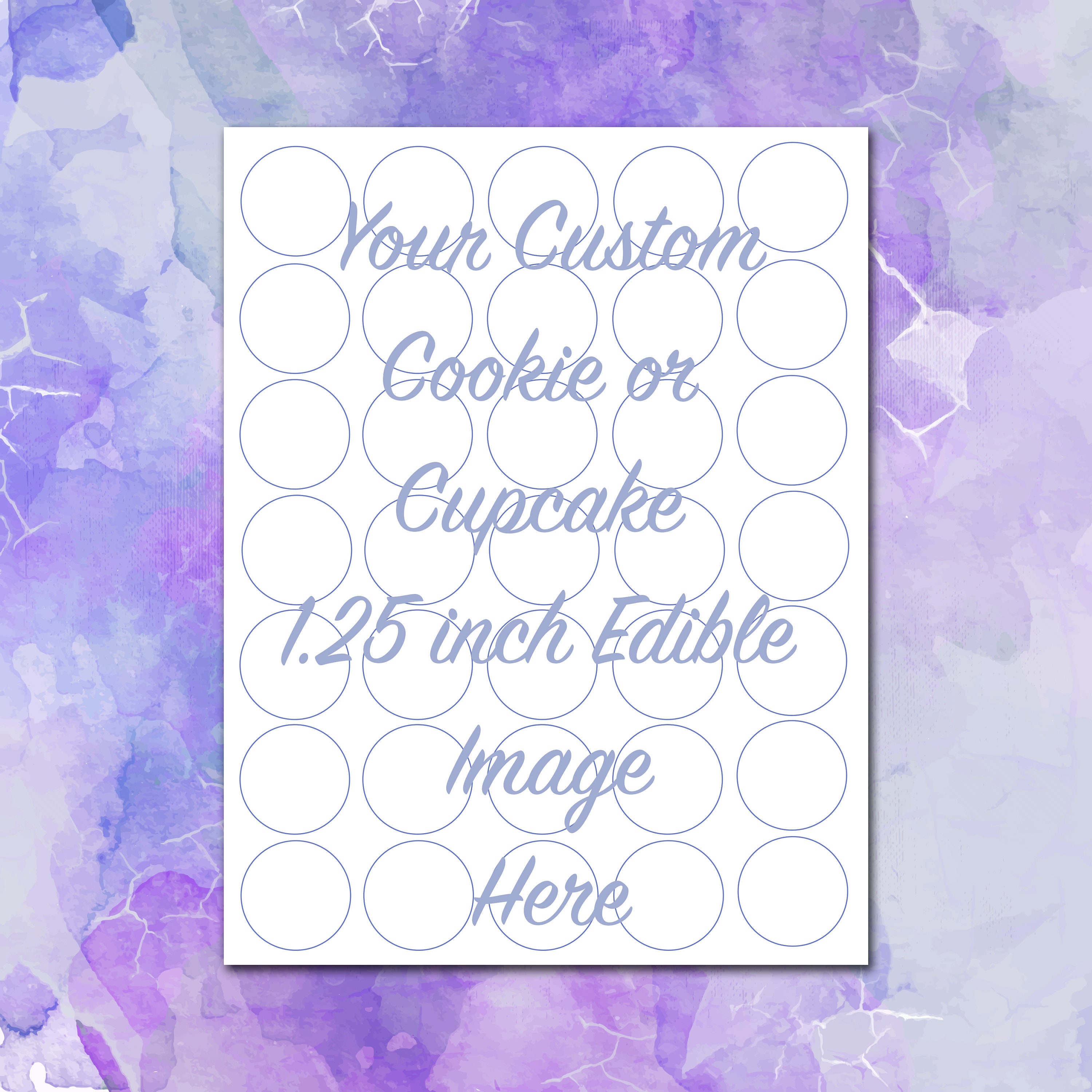 30 Custom Edible 1.25 Mini Cupcake Toppers Circle - Etsy