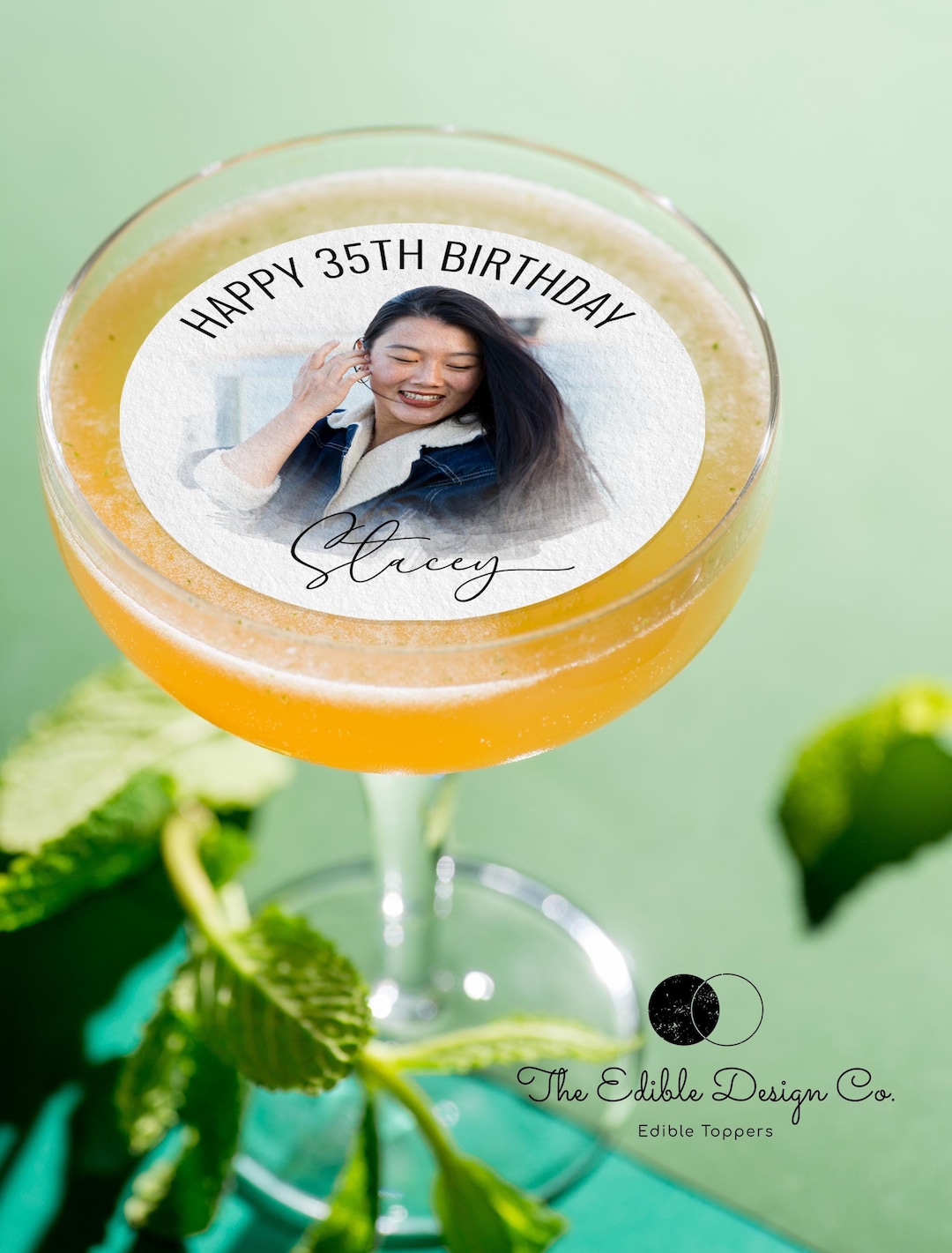 Edible Photo Birthday Drink Topper - Cocktail Garnish for Birthdays ...