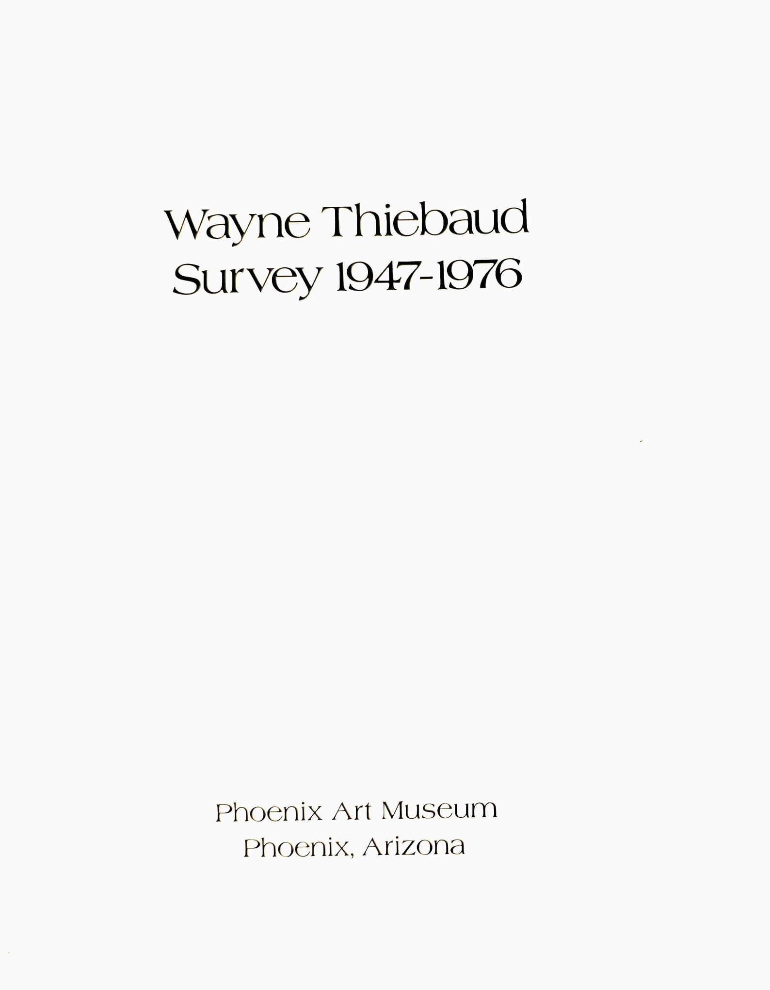 Rare Find, Wayne Thiebaud Art Catalog, Phoenix Art Museum 1976 - Etsy