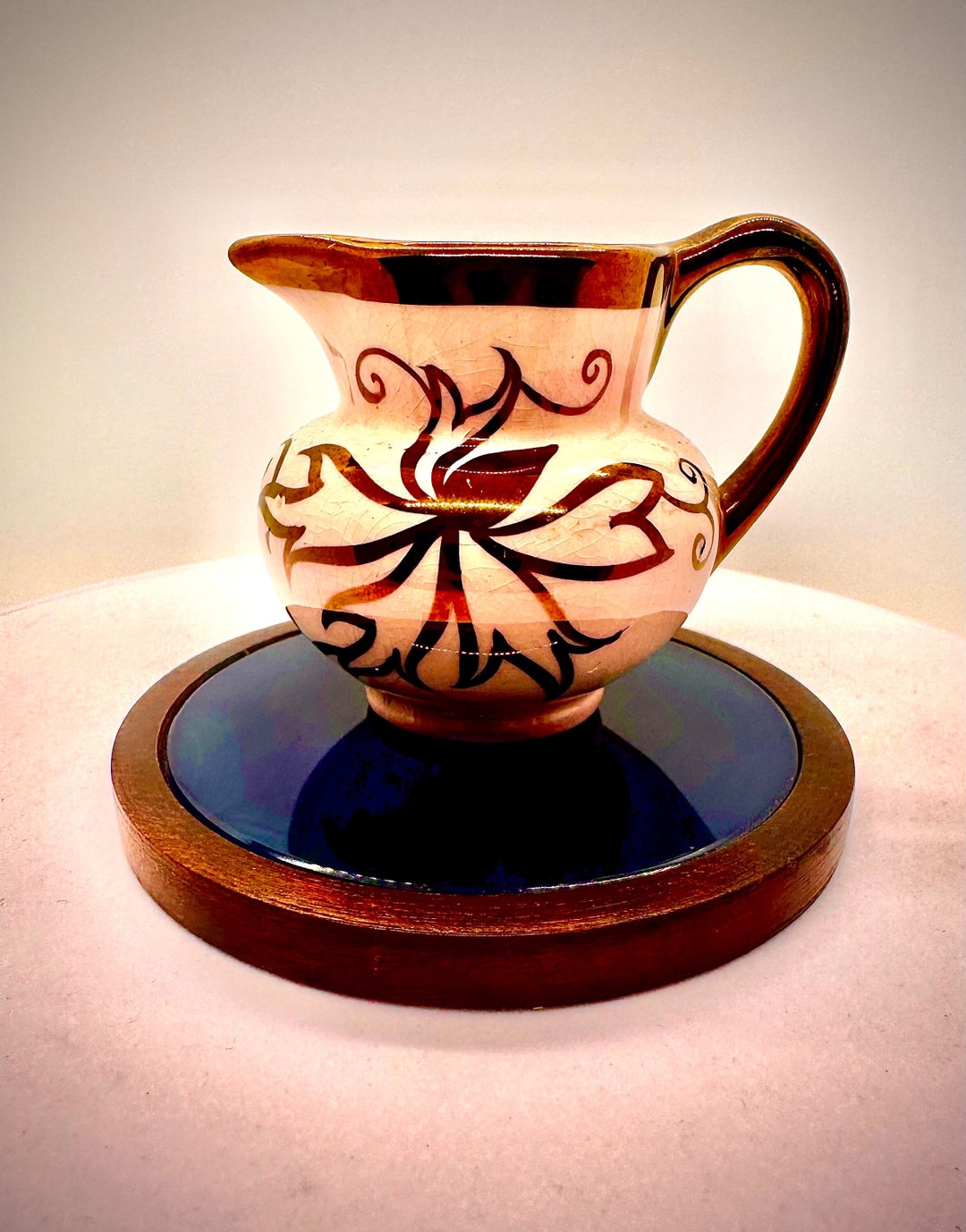 Vintage Lancaster Pottery, Mini-pitcher With Silk Pouch - Etsy