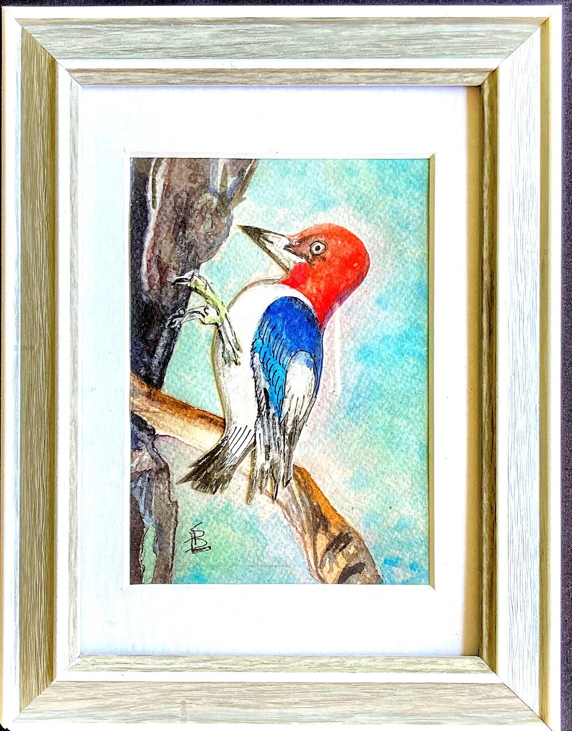 Woodpecker, Little Jewels Series, 9x7", Framed - Etsy