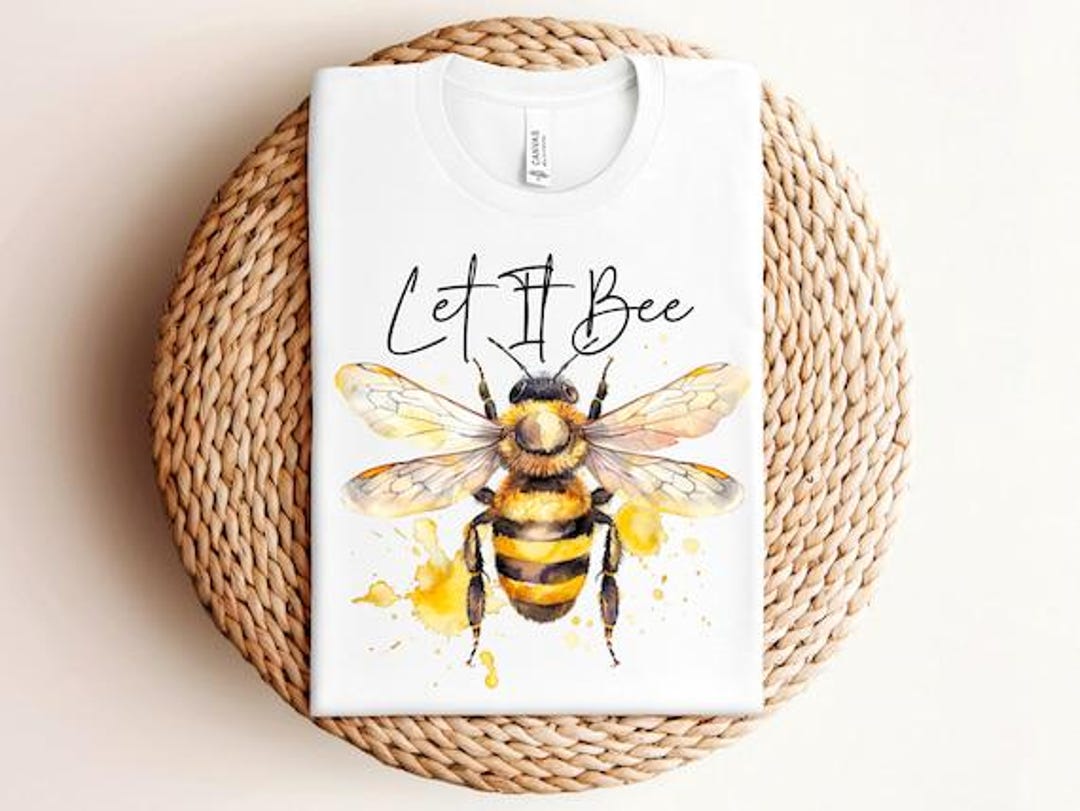 Let It Bee PNG, Bee Sublimation Design, Watercolor Clipart, Summer ...