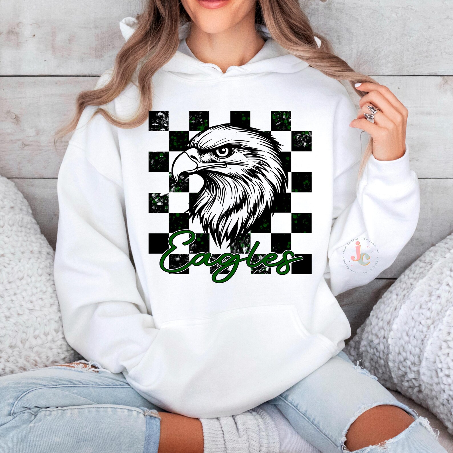 Eagles Sublimation Design: School Spirit Graphic (checkered PDF) - Etsy