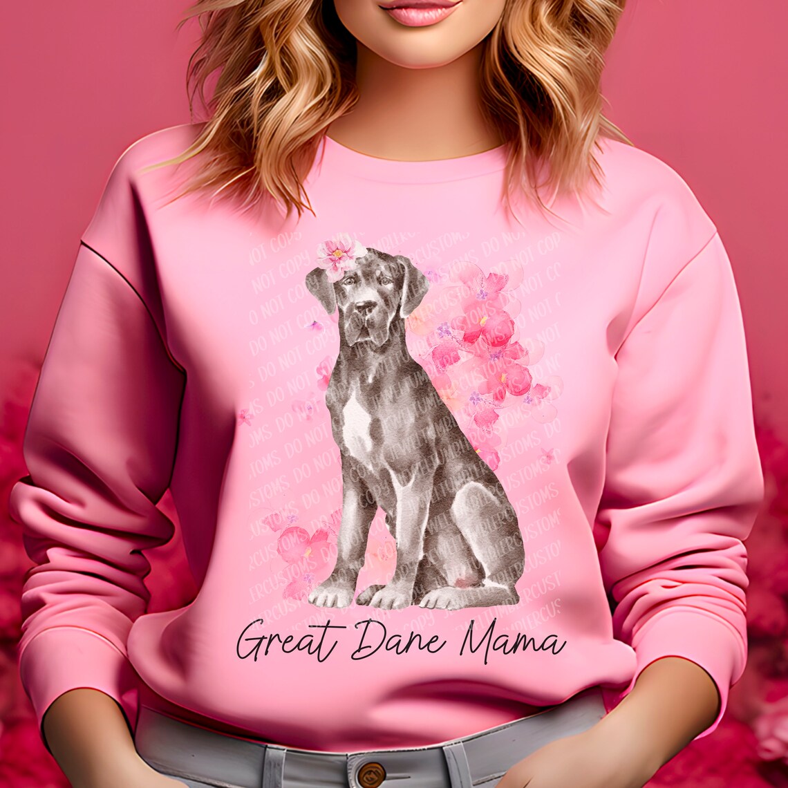 Great Dane Png, Great Dane Floral Clip Art, Great Dane Sublimation ...