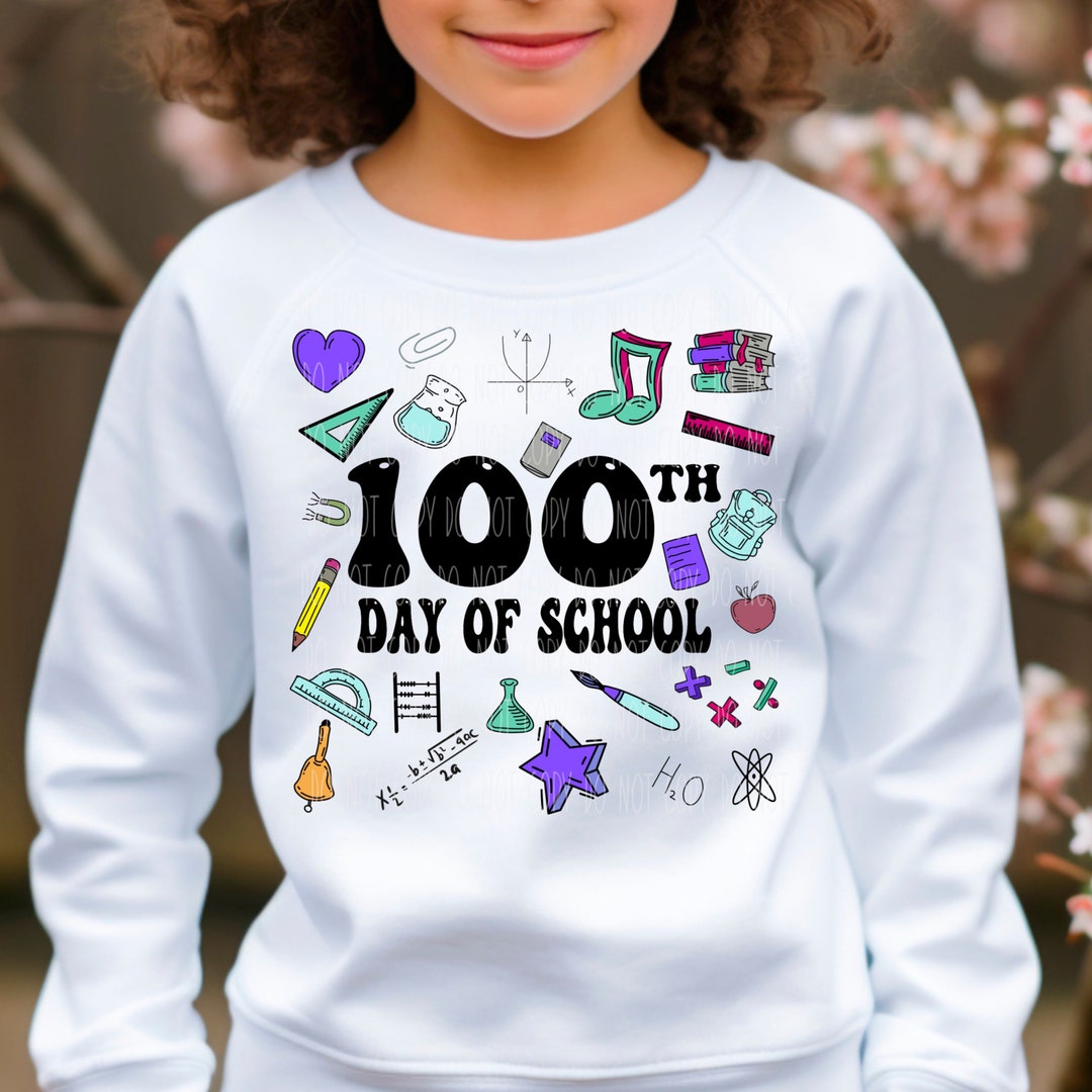 100 Days of School Doodle, School Clip Art, 100 Days of School Png, 100 ...