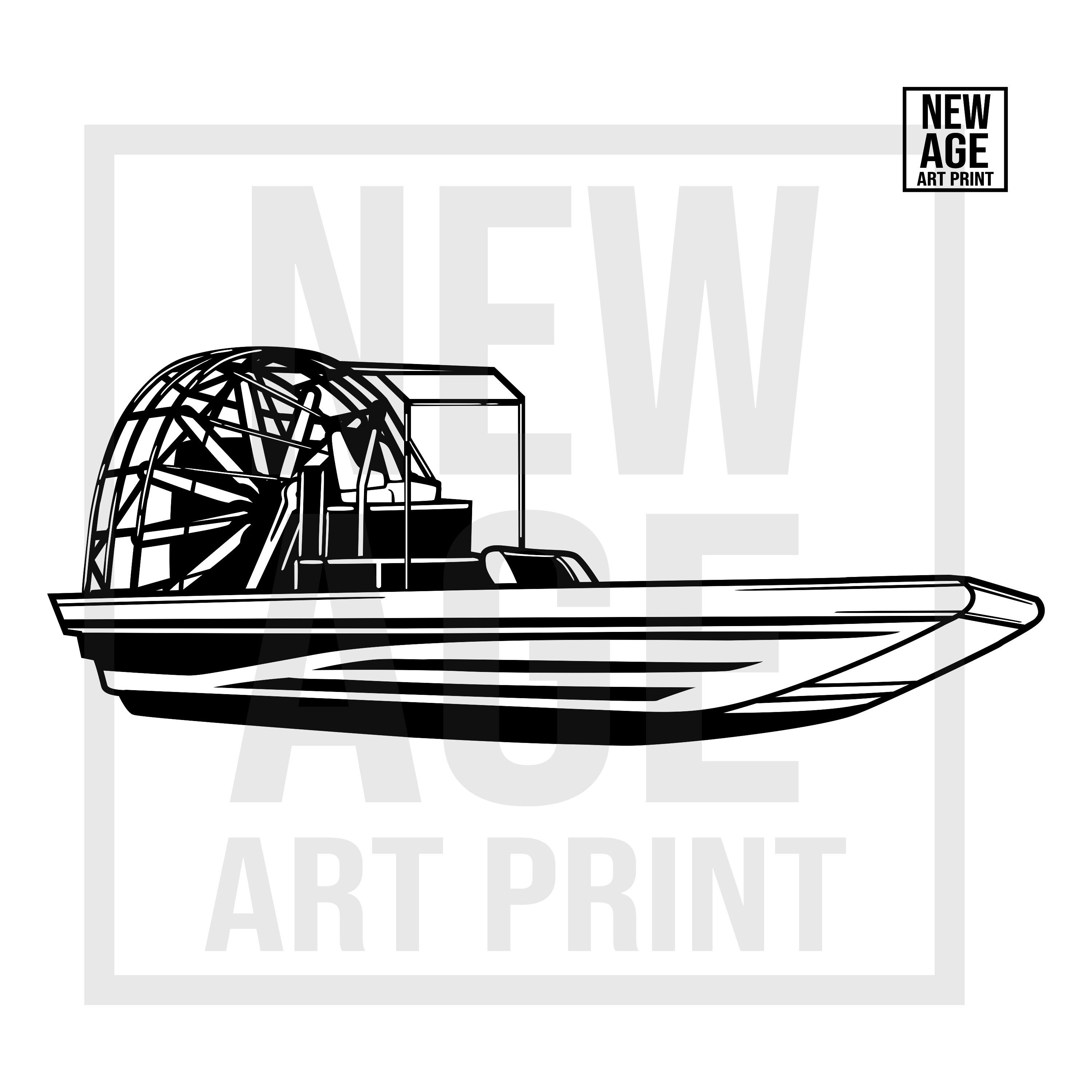 Airboat PNG Clipart Black Cut Files for Silhouette Florida - Etsy India