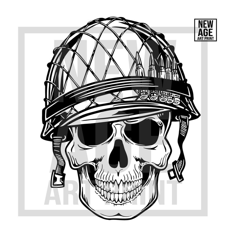 Military Skull Design PNG EPS SVG Jpg Clipart Label Cut File - Etsy