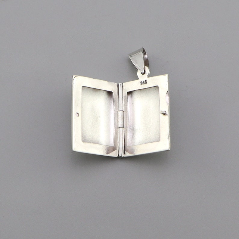 Rectangle Design Locket Necklace Chain for Women, Sterling Silver ...