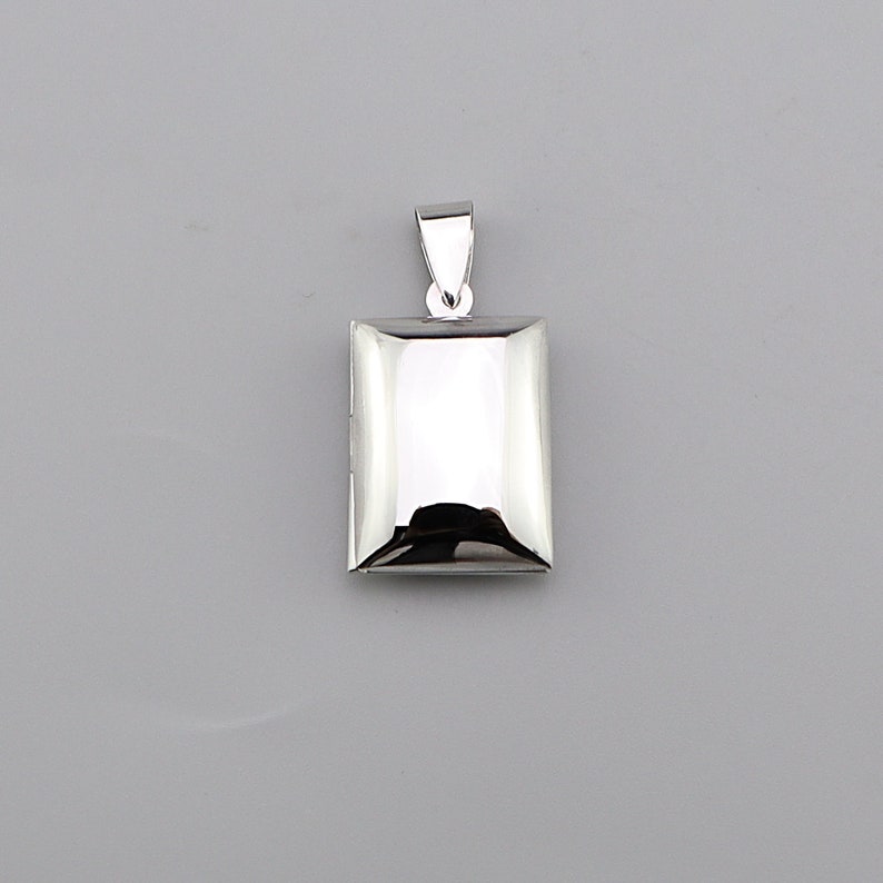 Rectangle Design Locket Necklace Chain for Women, Sterling Silver ...