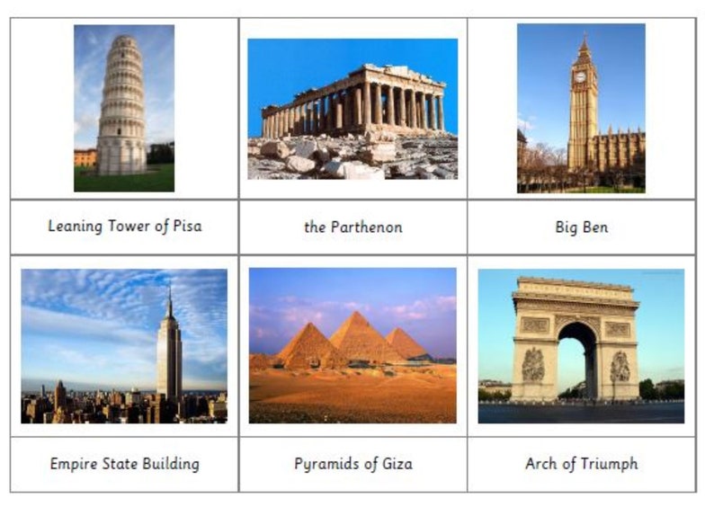 Montessori Around the World 3 Part Cards Digital Download - Etsy