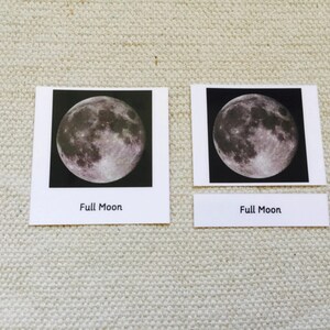 Montessori Moon Phases 5 Parts Cards Home School Classroom Nomenclature ...