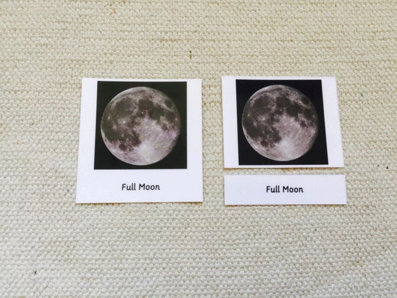Montessori Moon Phases 5 Parts Cards | Etsy