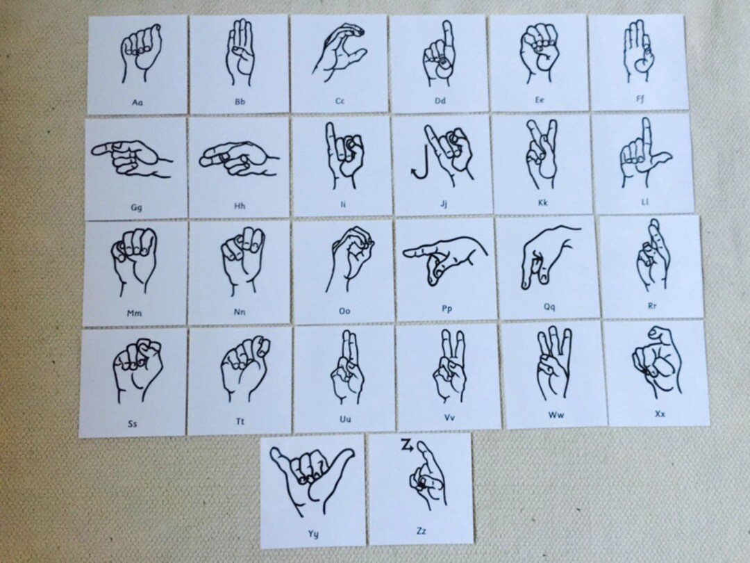 Montessori American Sign Language Alphabet and Number 3 Parts ...