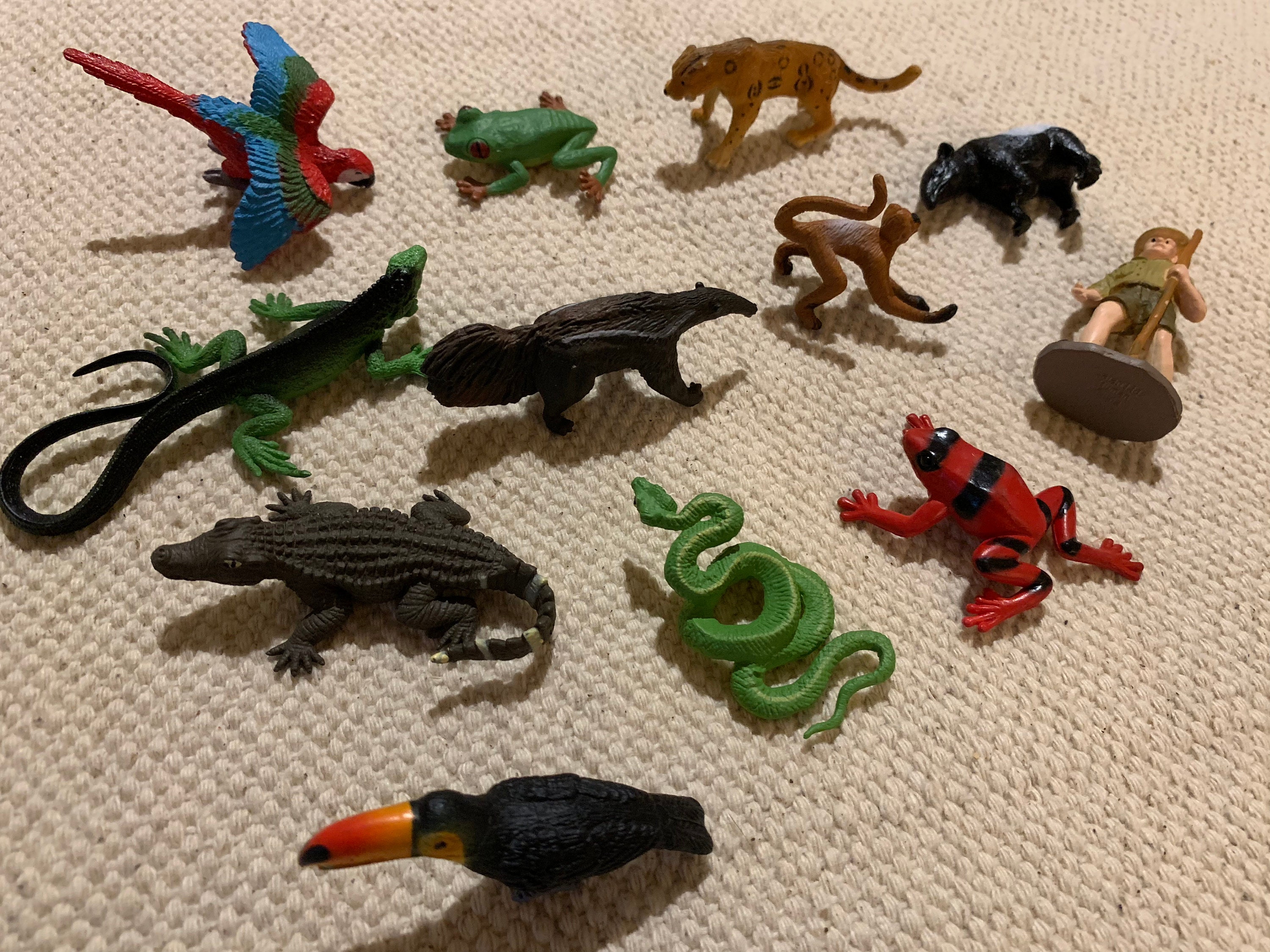 Montessori Rainforest Animals 3 Parts Cards With Miniatures | Etsy