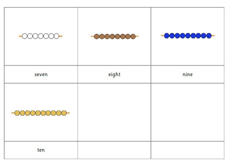 Montessori Bead Stairs 1-20 3 Parts Cards Digital PDF Download ...