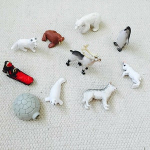 Montessori Arctic 3 Parts Cards With Miniatures Homeschool - Etsy