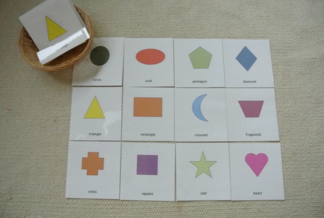Montessori Geometric Shape Cards 3 Parts Cards - Etsy