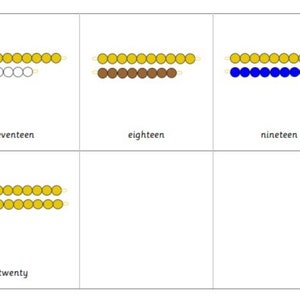 Montessori Bead Stairs 1-20 3 Parts Cards Digital PDF Download ...