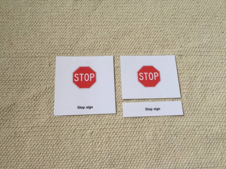 Montessori Traffic Signs 3 Parts Cards | Etsy