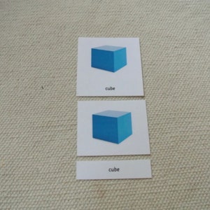 Montessori Geometric Solids 3 Parts Cards Homeschool Classroom ...