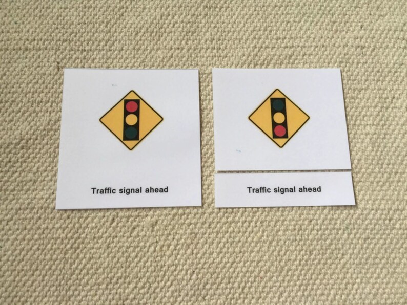 Montessori Traffic Signs 3 Parts Cards | Etsy