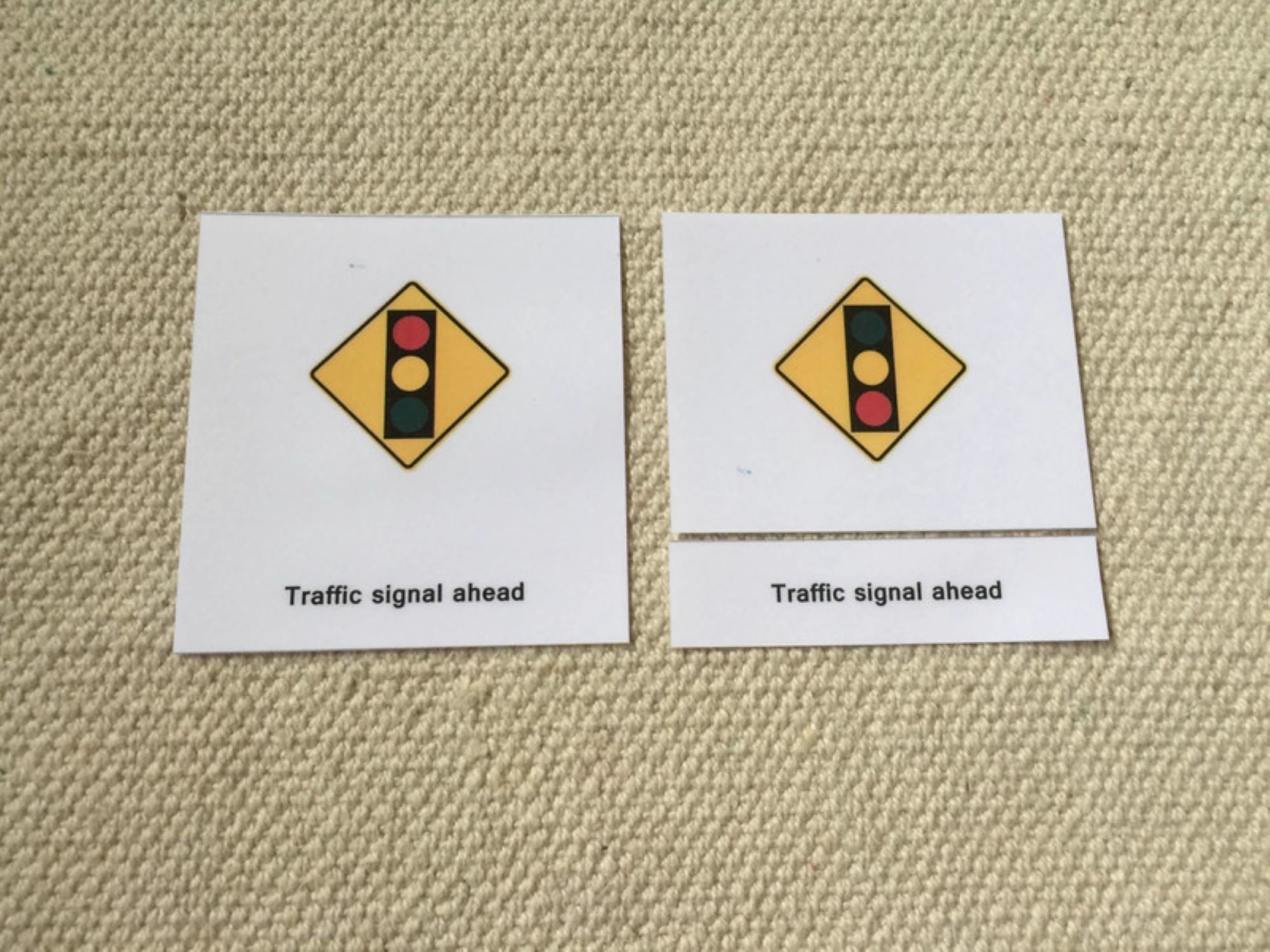 Montessori Traffic Signs 3 Parts Cards - Etsy